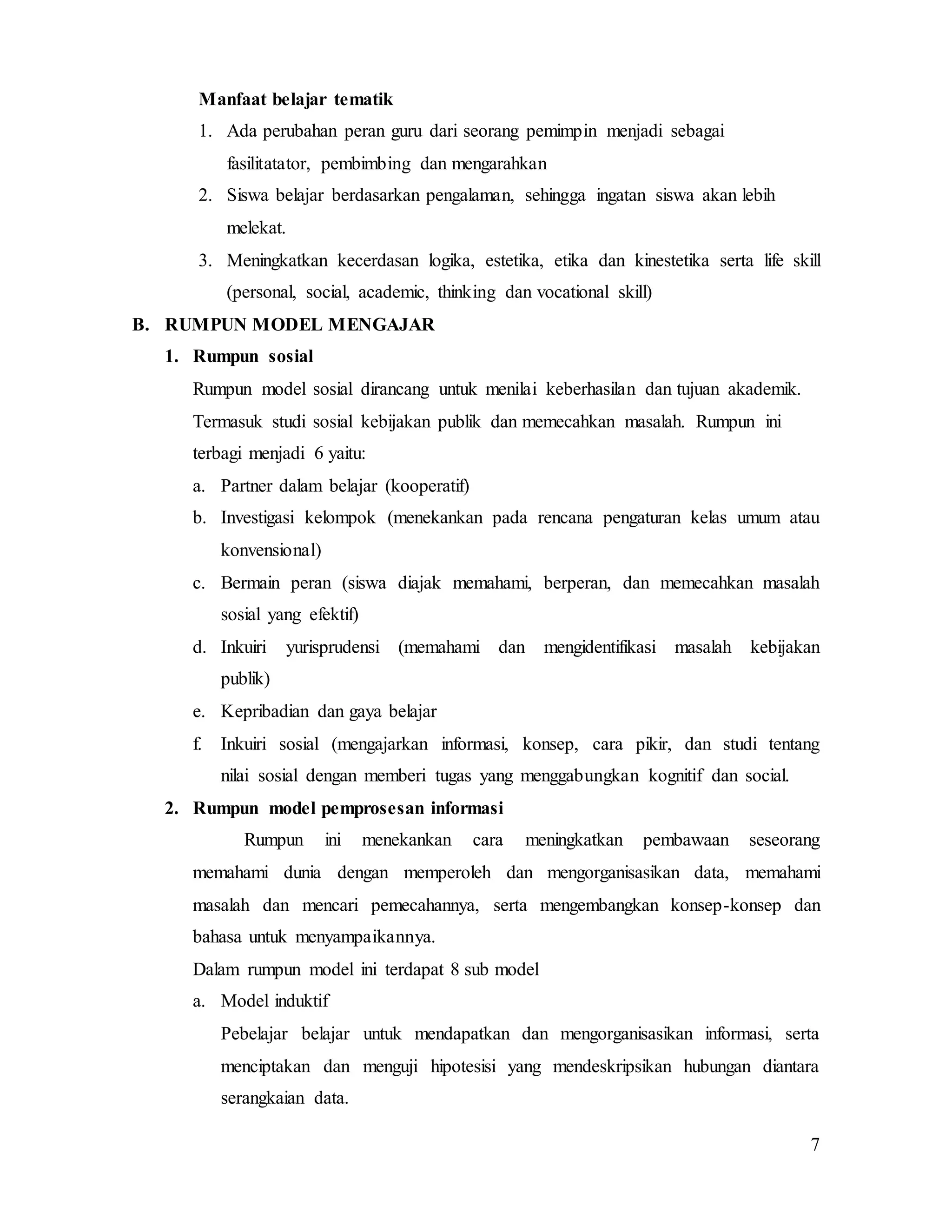 model belajar dan prosedur pembelajaran modul 3 dan 4 | PDF