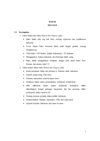 KEARSIPAN & DOKUMENTASI : BUKU “RAKYAT DAN NEGARA” | DOCX