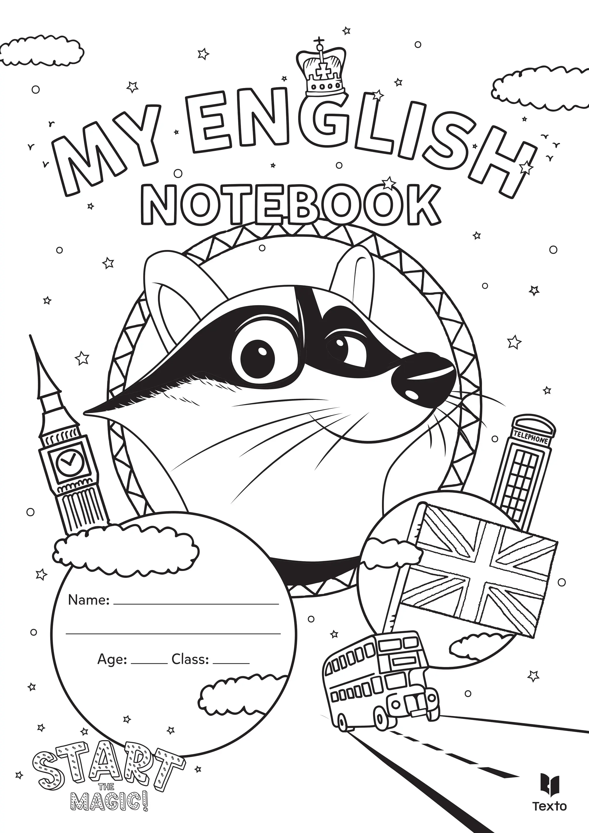 cover to colour - English for kids drawing | PDF