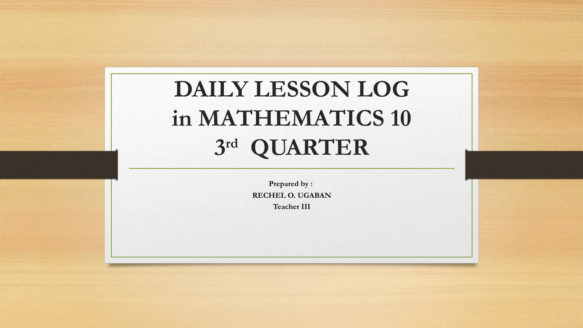 DAILY LESSON LOG IN MATHEMATICS QUARTER 3 | PPTX