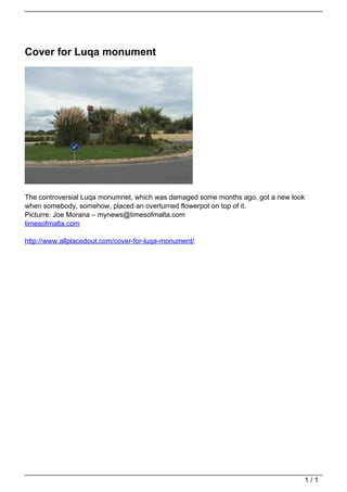 Cover for Luqa monument | PDF
