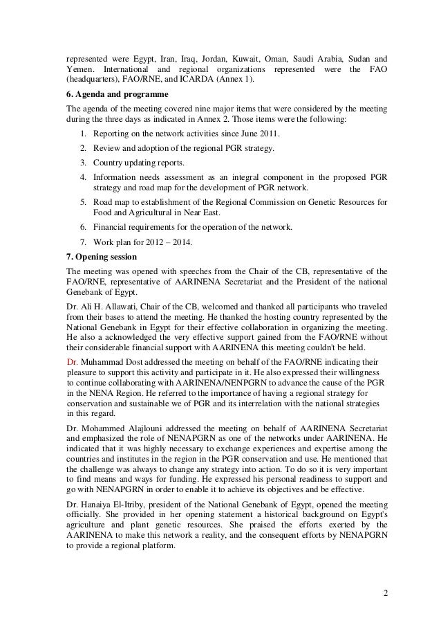 Report and Proceedings "Summary of the Second Regular Meeting of the