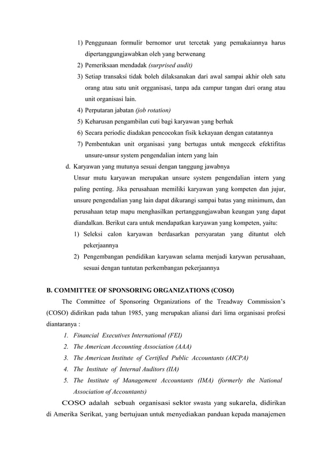 Pengendalian Intern dan COSO | DOC