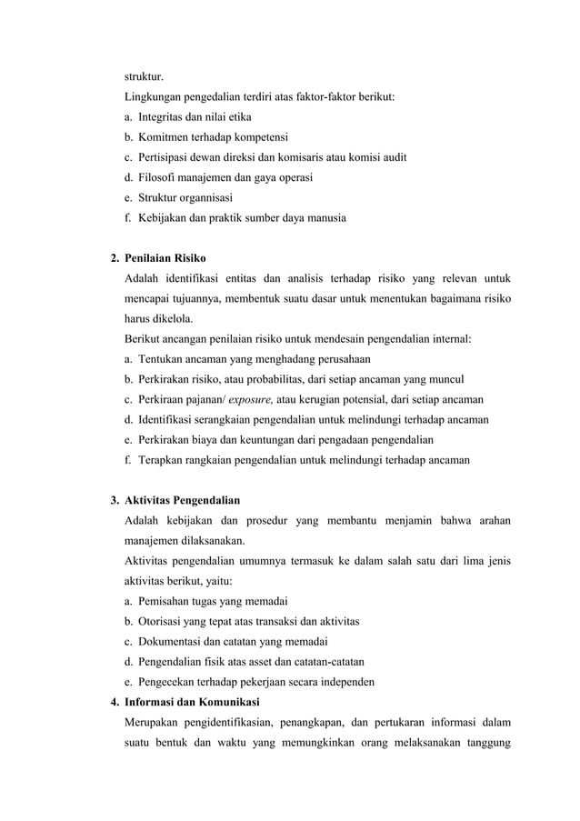 Pengendalian Intern dan COSO | DOC