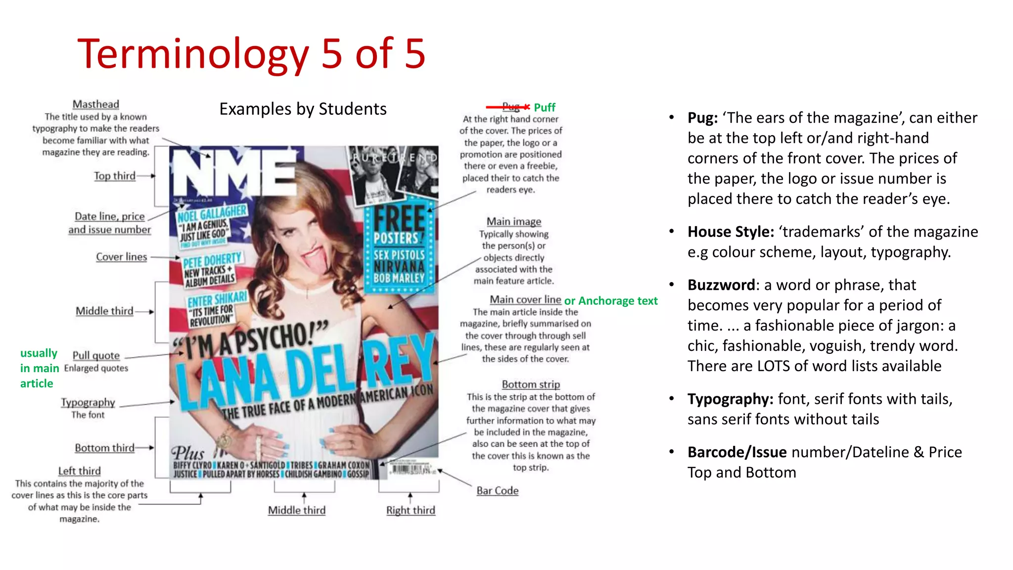 Magazine Cover Terminology | PPTX