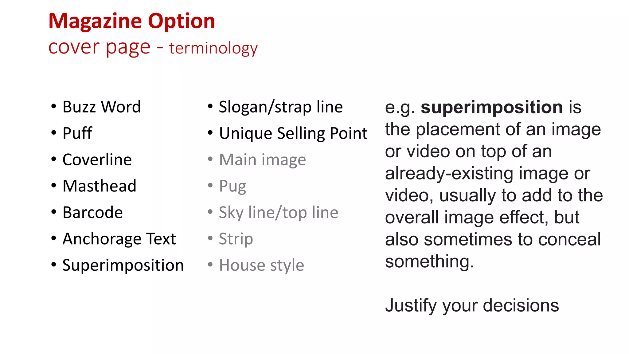 Magazine Cover Terminology | PPTX
