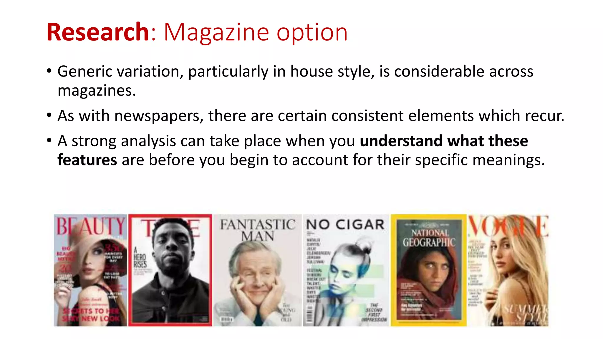 Magazine Cover Terminology | PPTX