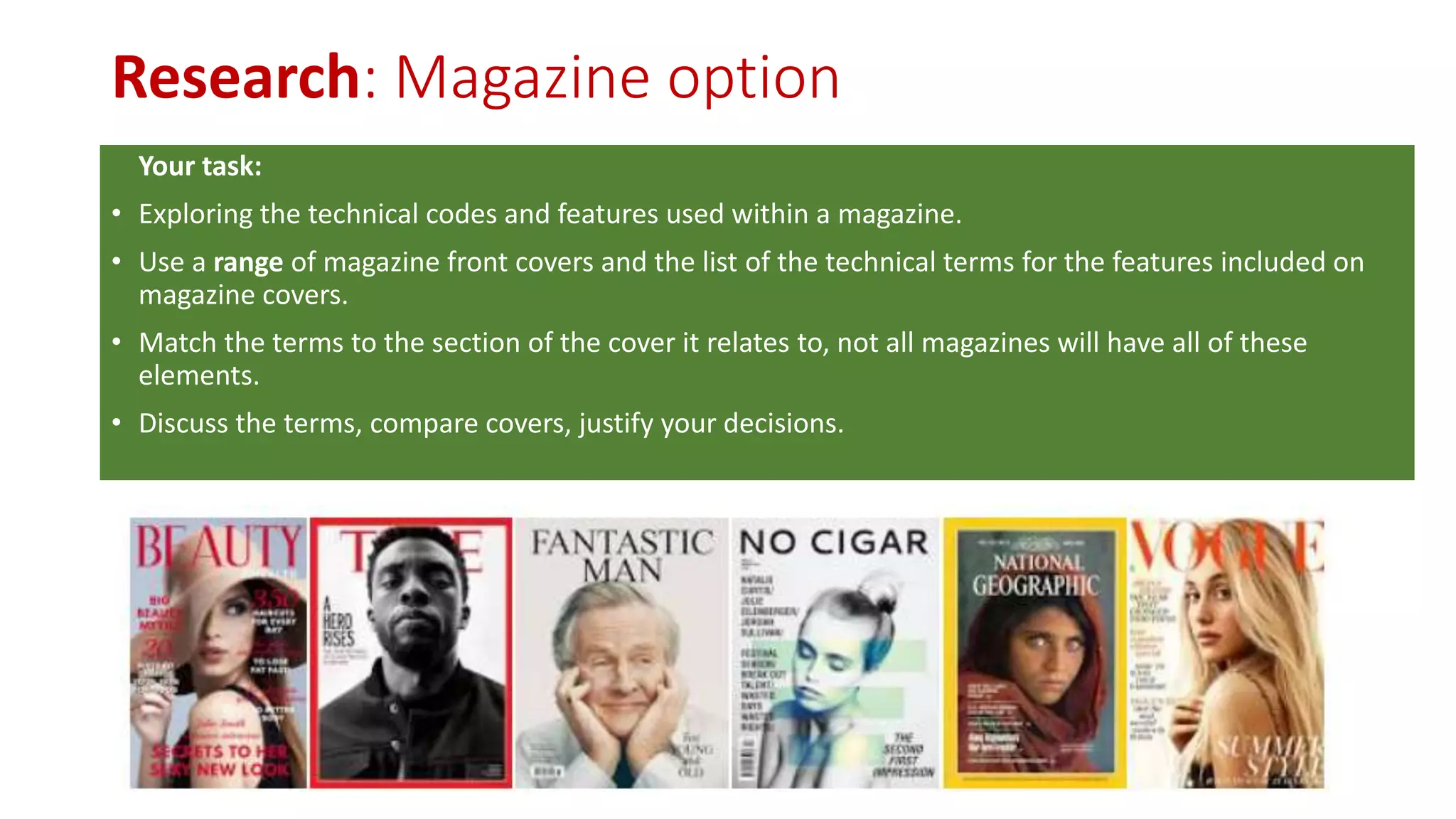 Magazine Cover Terminology | PPTX