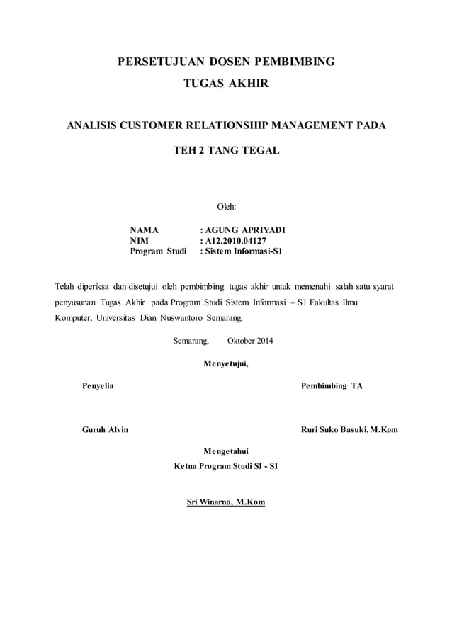Analisis Customer Relationship Management CRM | DOCX