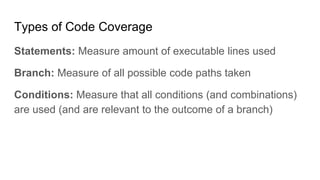 Coverage analysis with "coverage" | PPTX