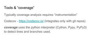 Coverage analysis with "coverage" | PPTX