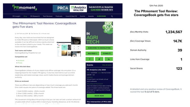 CoverageBook PR report template | PPT