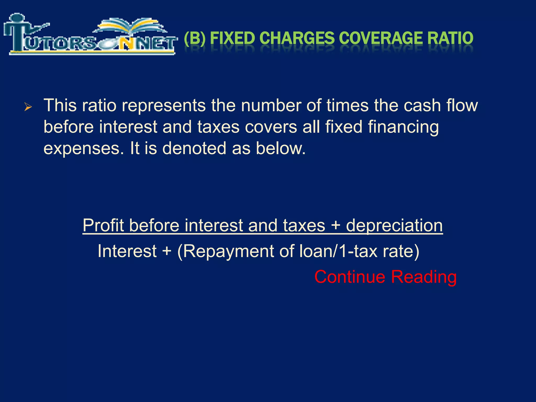 Coverage ratios analysis of financial statements | PPTX
