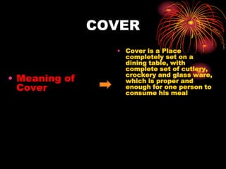 Cover and cover set ups[1] | PPTX