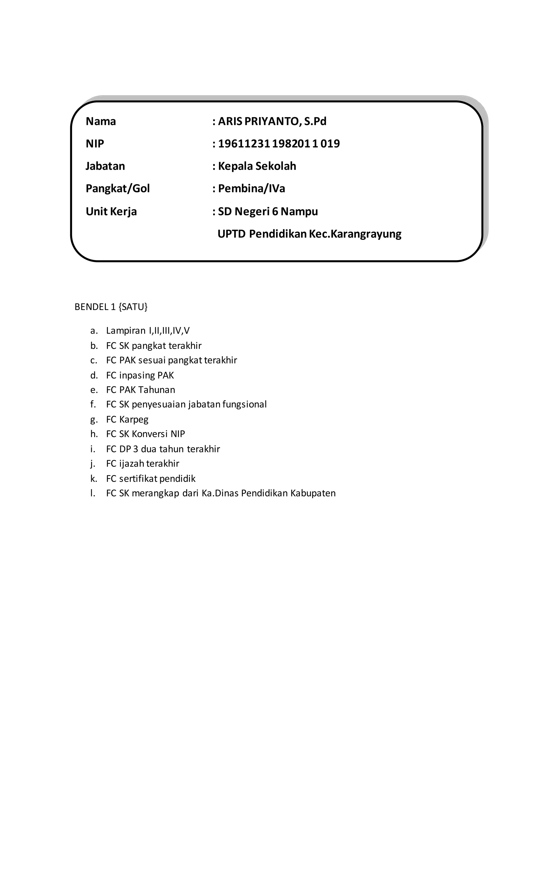 Cover bendel pak | DOCX