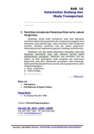Info ... Buku _"Effective INVENTORY and WAREHOUSING MANAGEMENT ...