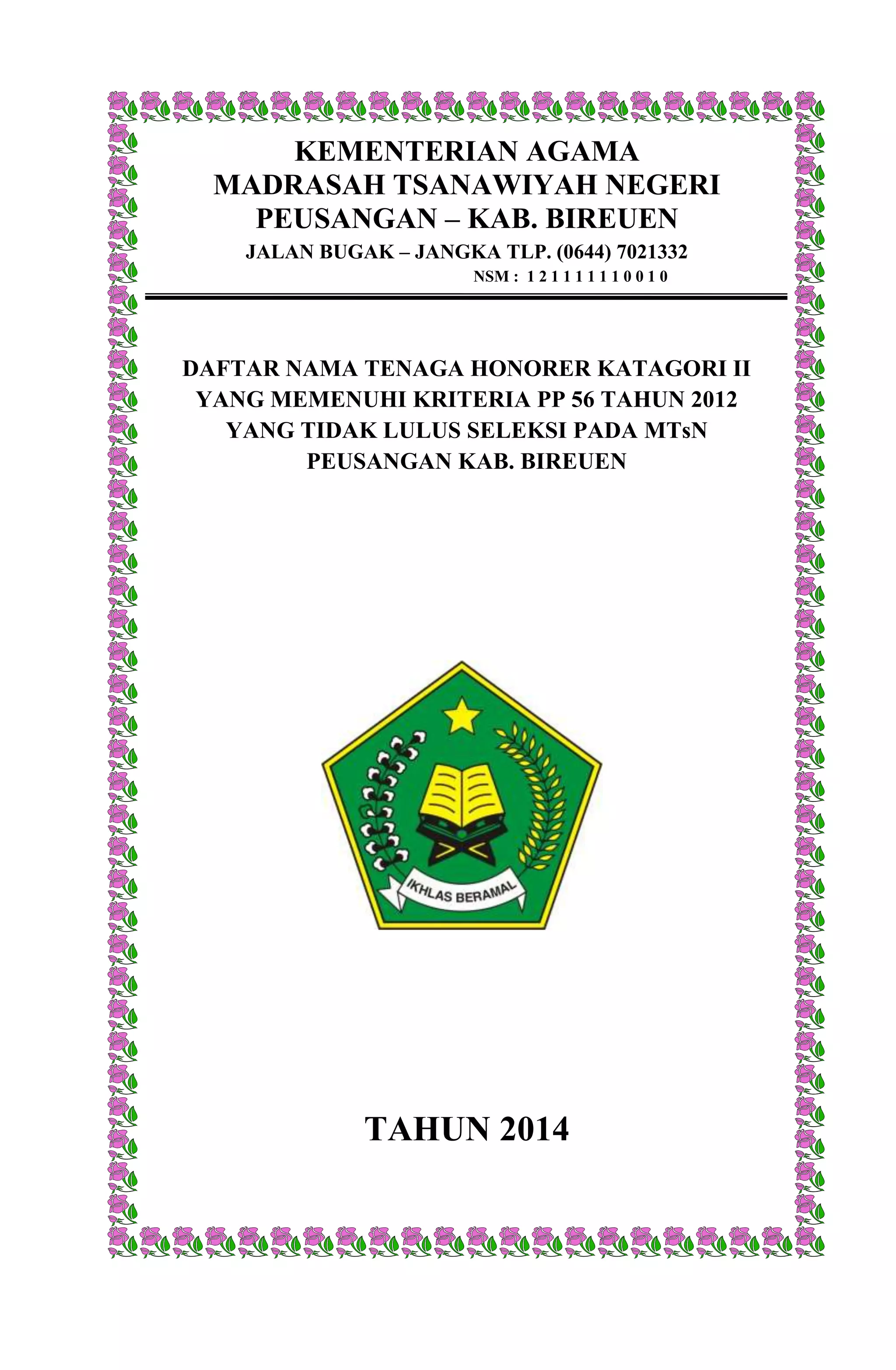 Cover daftar nama honorer k2 | DOCX