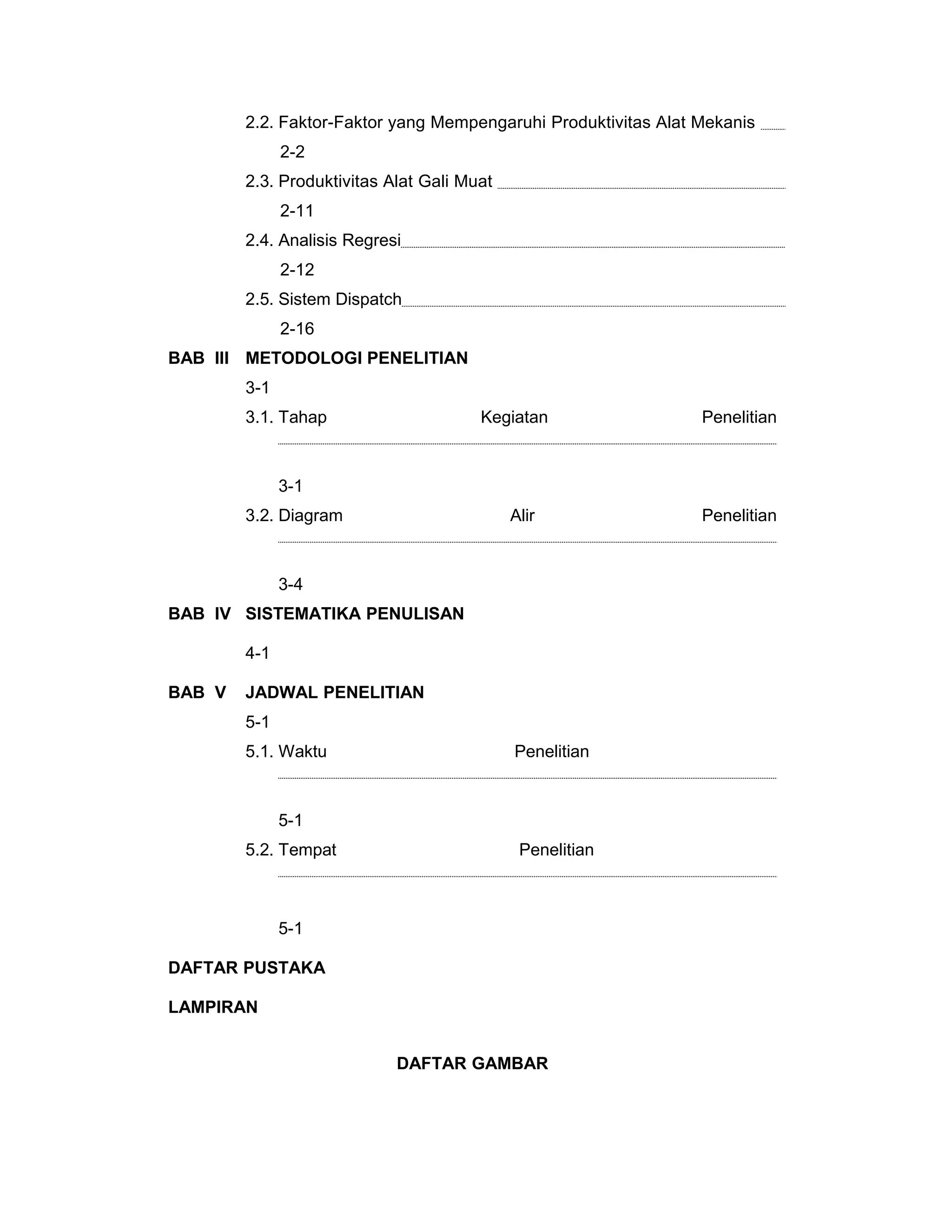Cover dan daftar isi Proposal Tugas Akhir | DOC
