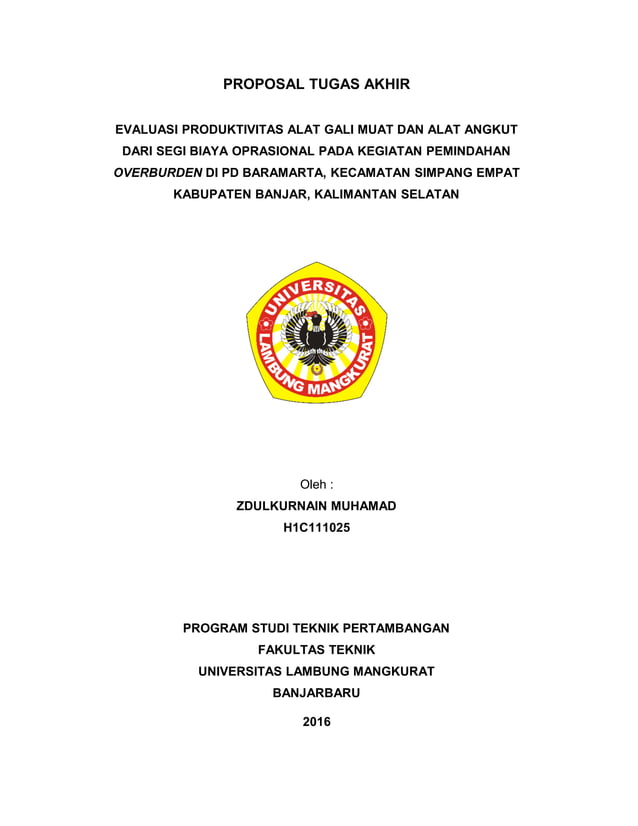 Cover dan daftar isi Proposal Tugas Akhir | DOC