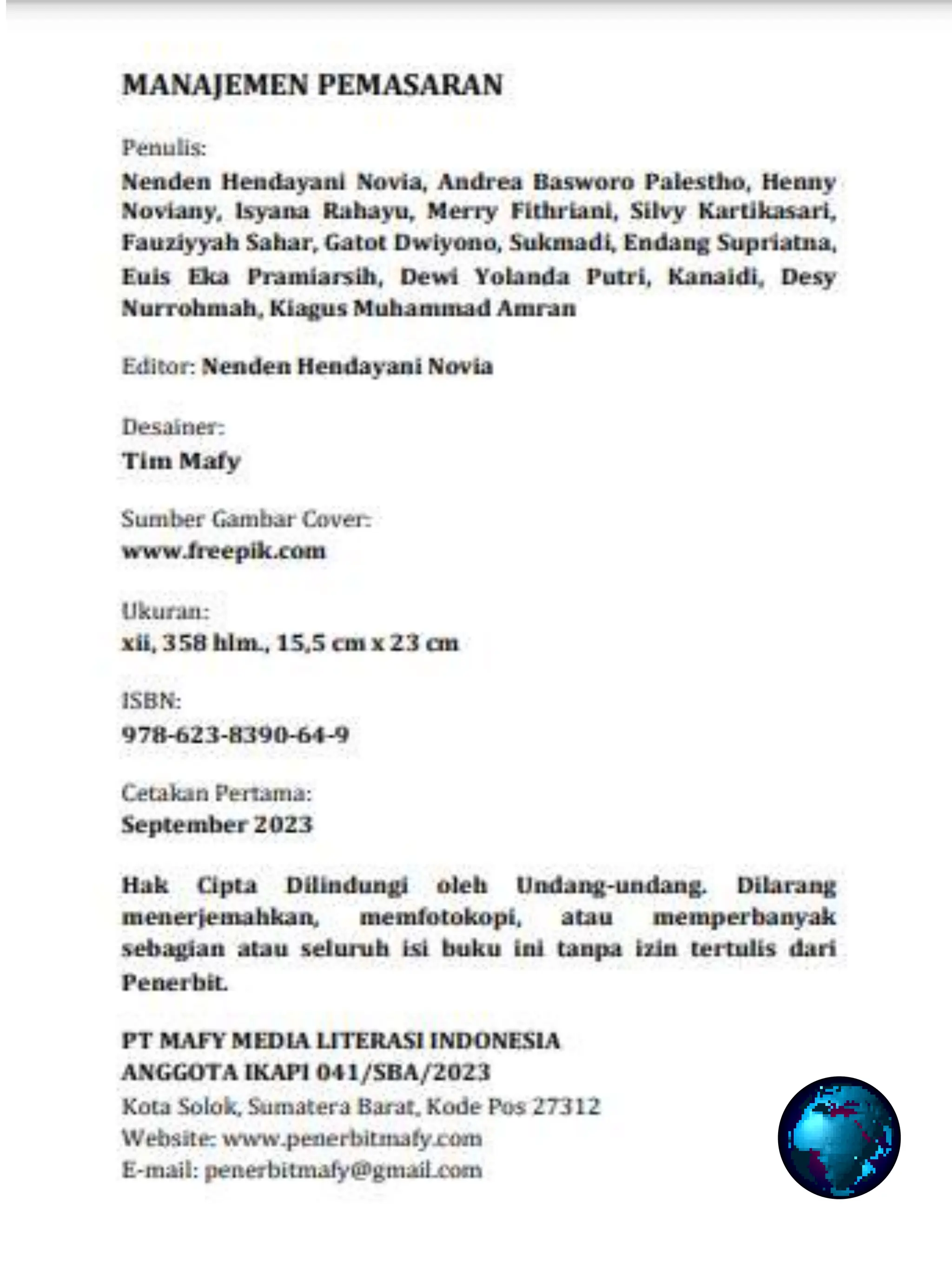 Telah TERBIT & sdh Bisa DIPESAN _Buku "MANAJEMEN PEMASARAN" + Sertifikat Penulis. | PPTX