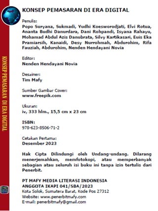 Cover dpn, Daftar Isi, Kata Sambutan & Cover blkg Buku _*Konsep ...