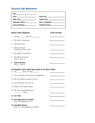Covered calls strategy | PDF