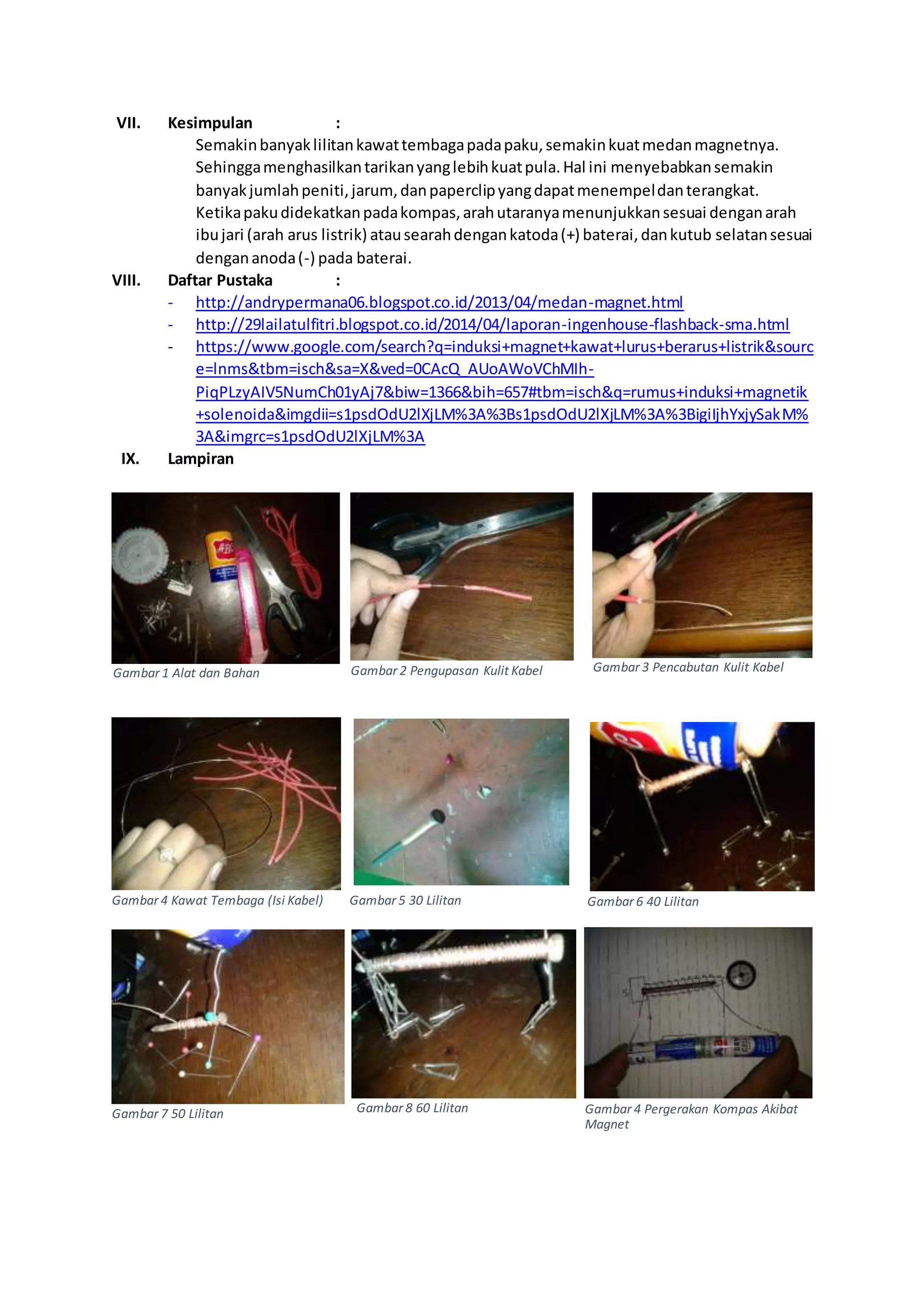 Laporan Praktikum Fisika Medan Magnet (Solenoida/Paku) | DOCX