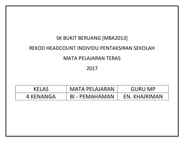 Cover head count | PPT