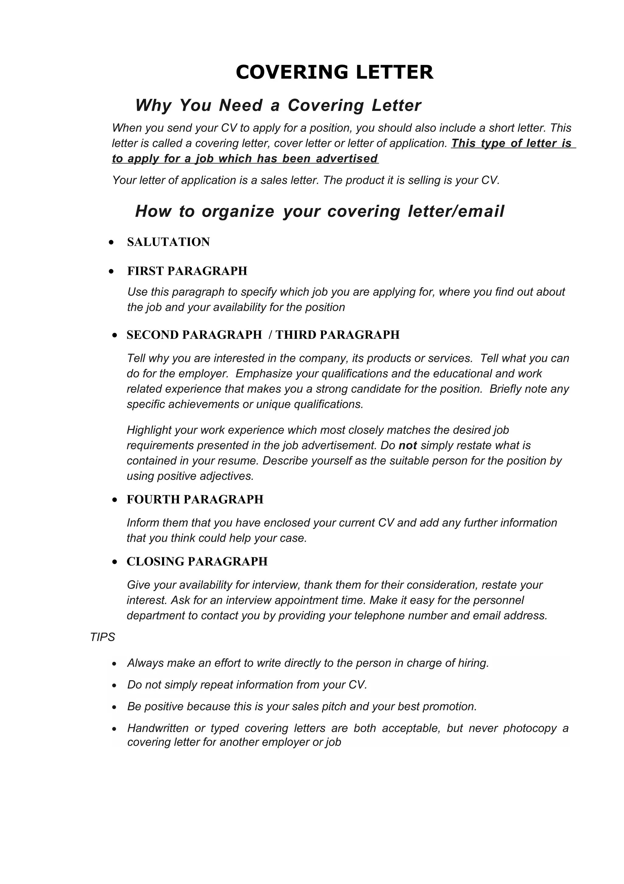 Covering letter | DOC