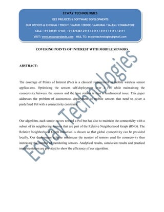 Covering points of interest with mobile sensors | PDF