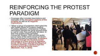 Lessons Learned From Campus Media Protest Coverage | PPT