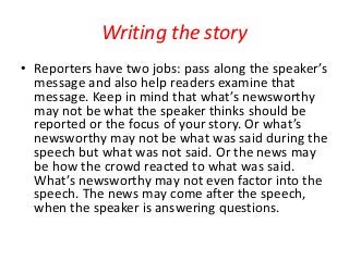 Covering speeches: Tips for journalists | PPTX
