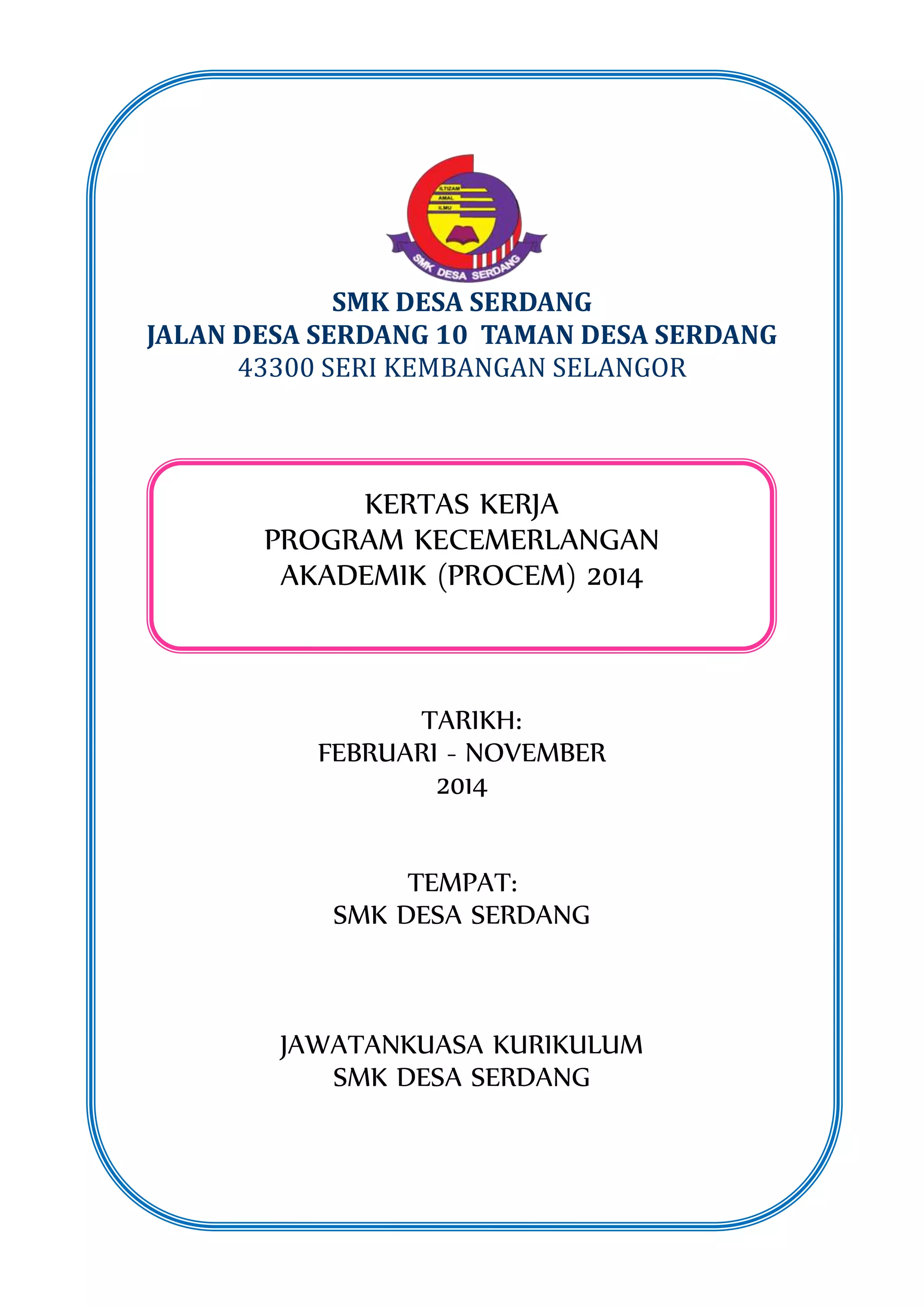 Cover kertas kerja procem | DOCX