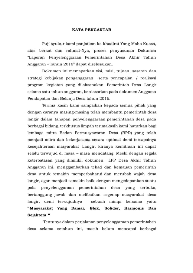 Cover LPPD Desa Langir 2016 | DOCX