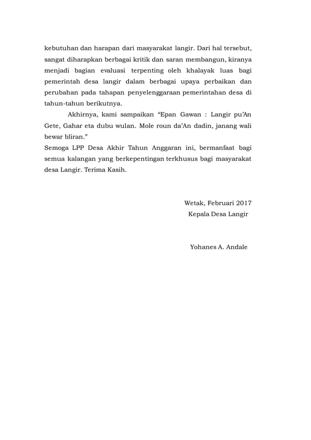 Cover LPPD Desa Langir 2016 | DOCX