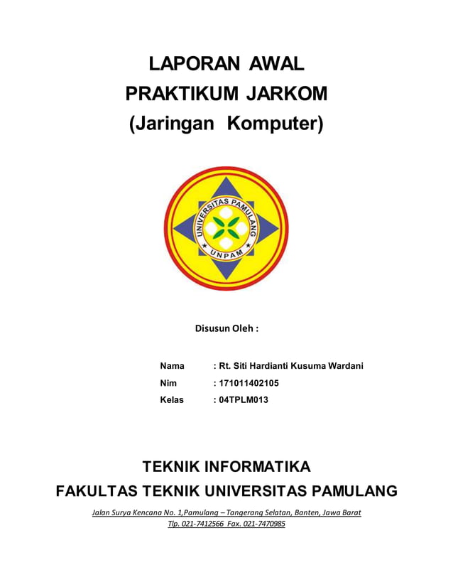 Cover laporan awal | DOCX