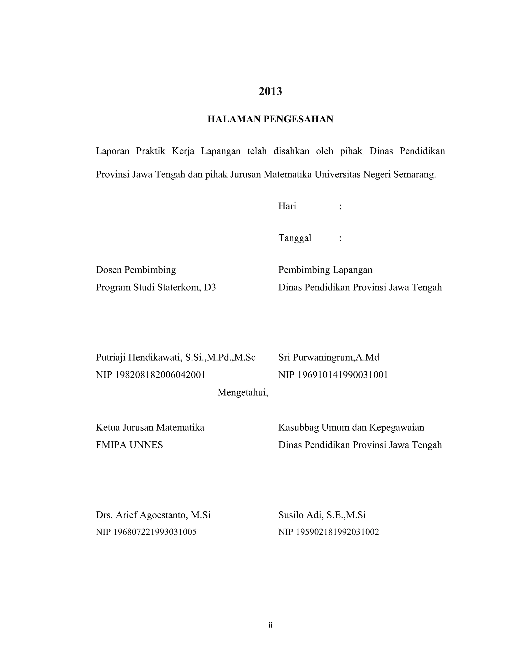 Cover laporan pkl | DOC