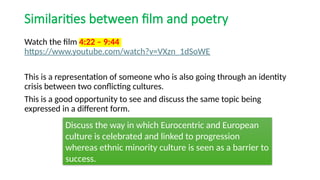 Similarities in the film and the poem assigned | PPTX
