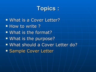 Cover Letter | PPT