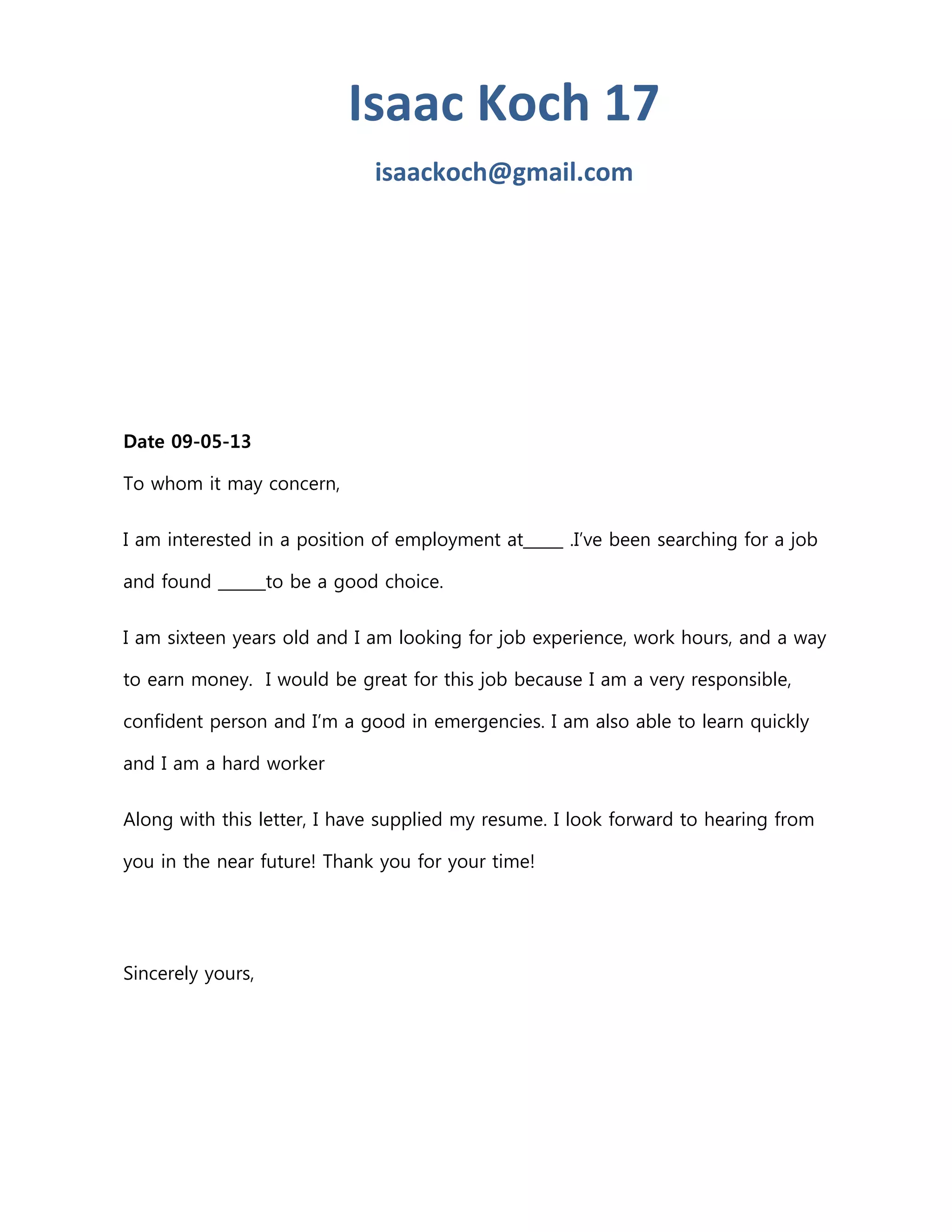 Cover letter | DOCX