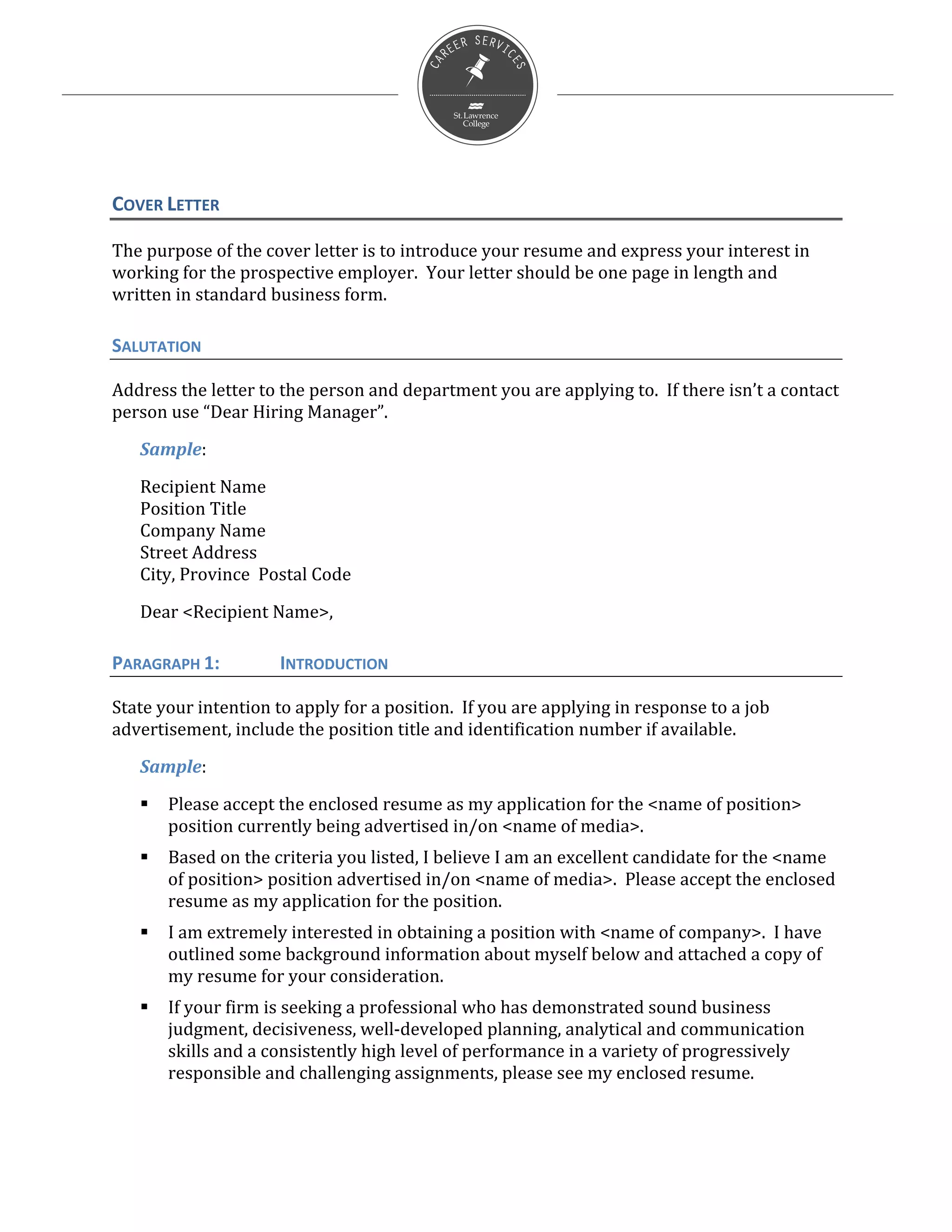 How To Write A Cover Letter | PDF