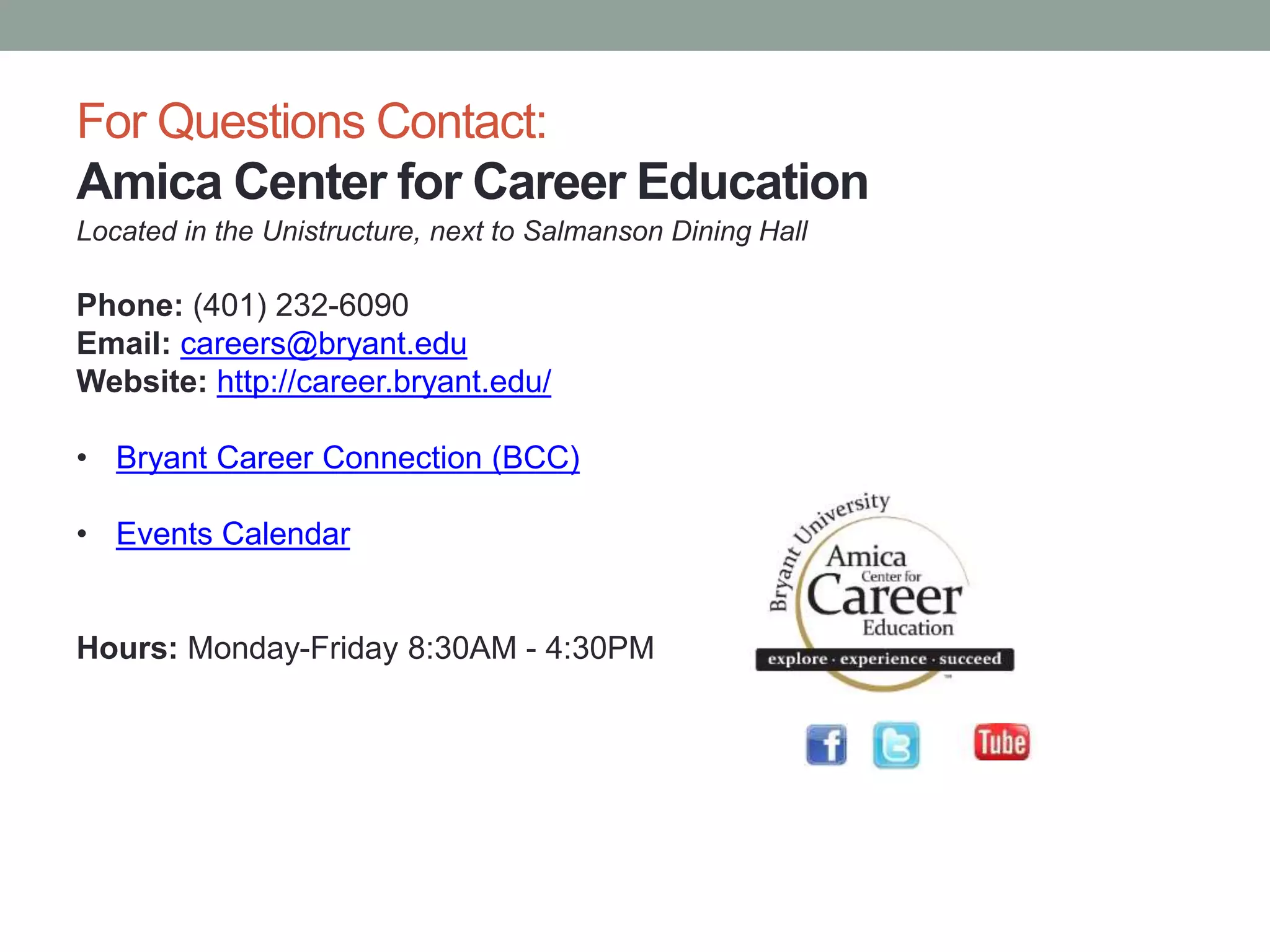 Bryant University - Cover letter | PPTX