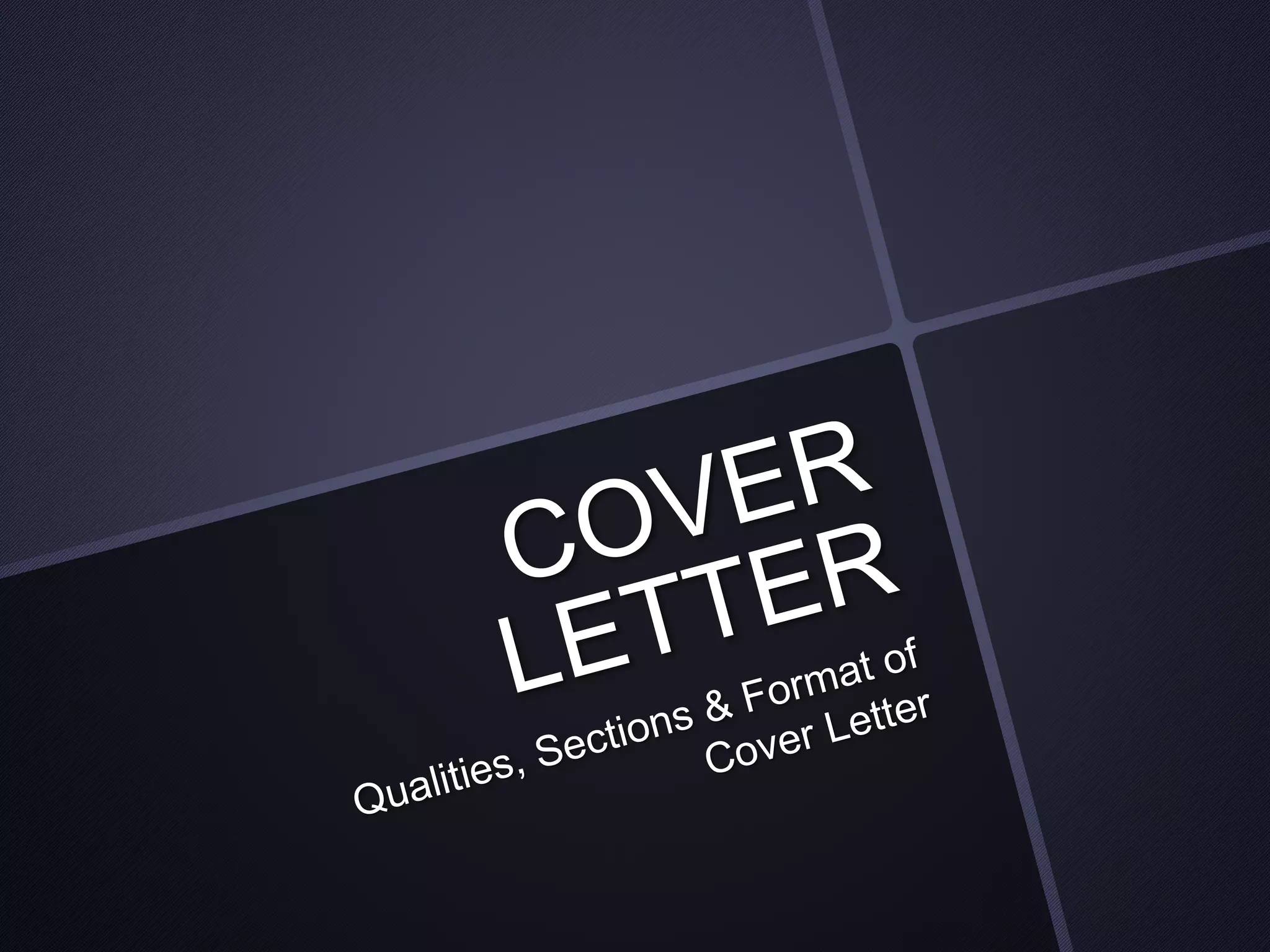 Cover letter | PPTX | Resume Writing and Advice | Job Search