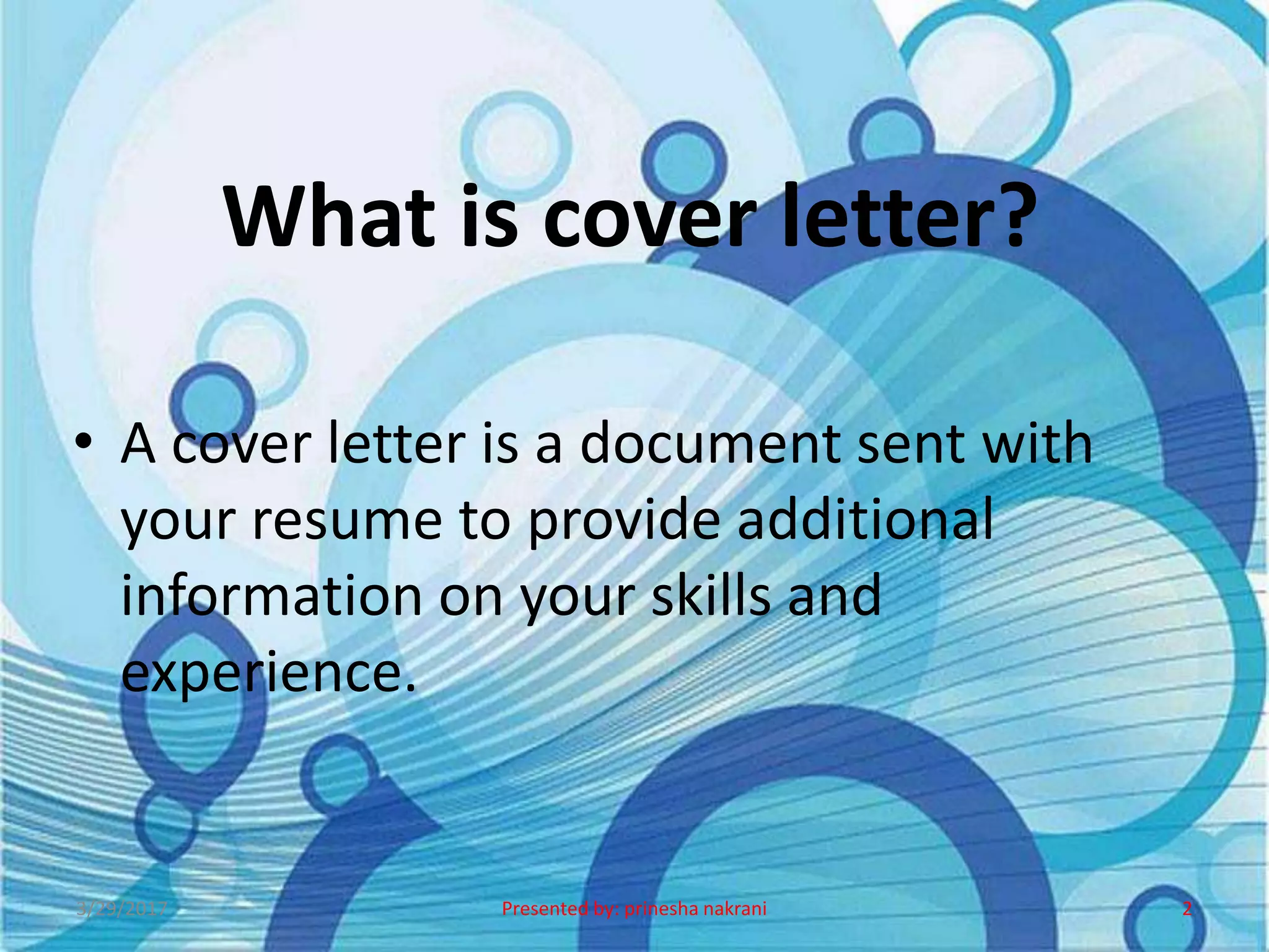Cover letter ppt. | PPTX