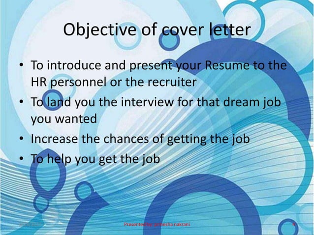 Cover letter ppt. | PPTX | Desktop Publishing | Computer Software and ...