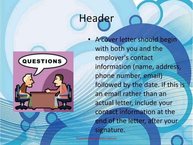 Cover letter ppt. | PPTX | Desktop Publishing | Computer Software and ...