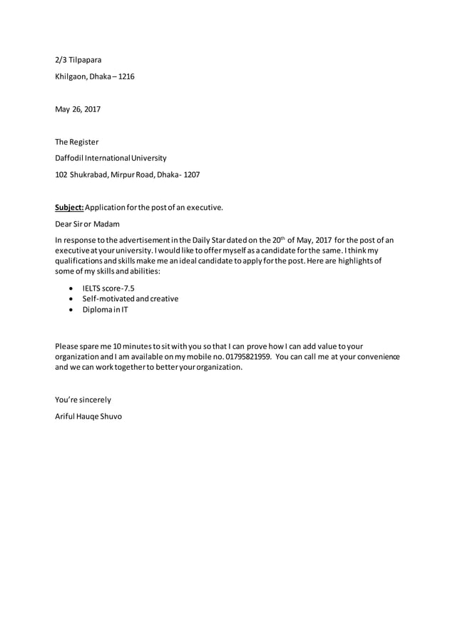 Cover letter Sample | DOCX