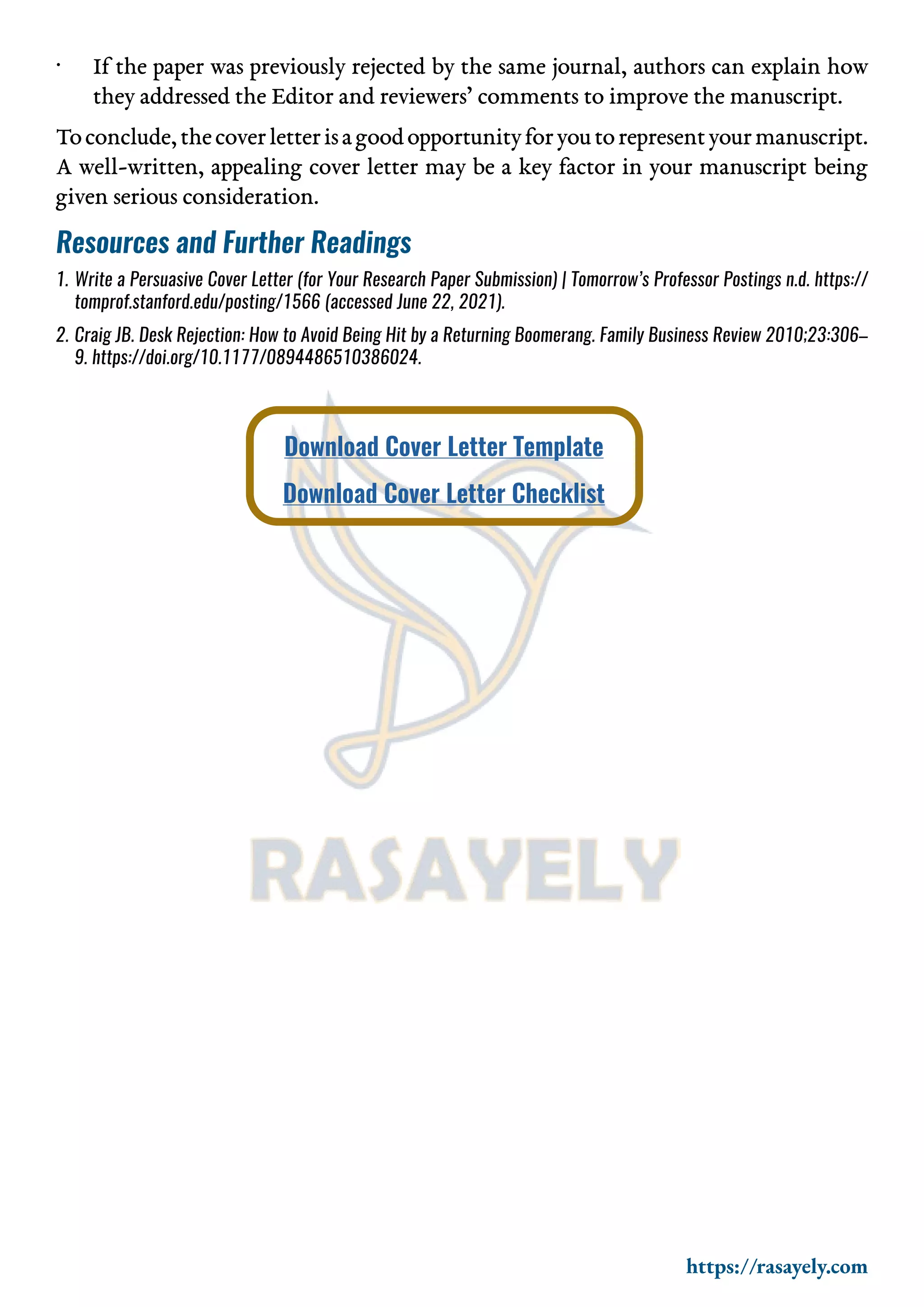 How to Write a Cover Letter for your Submission and Why? | PDF