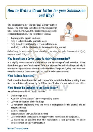 How to Write a Cover Letter for your Submission and Why? | PDF