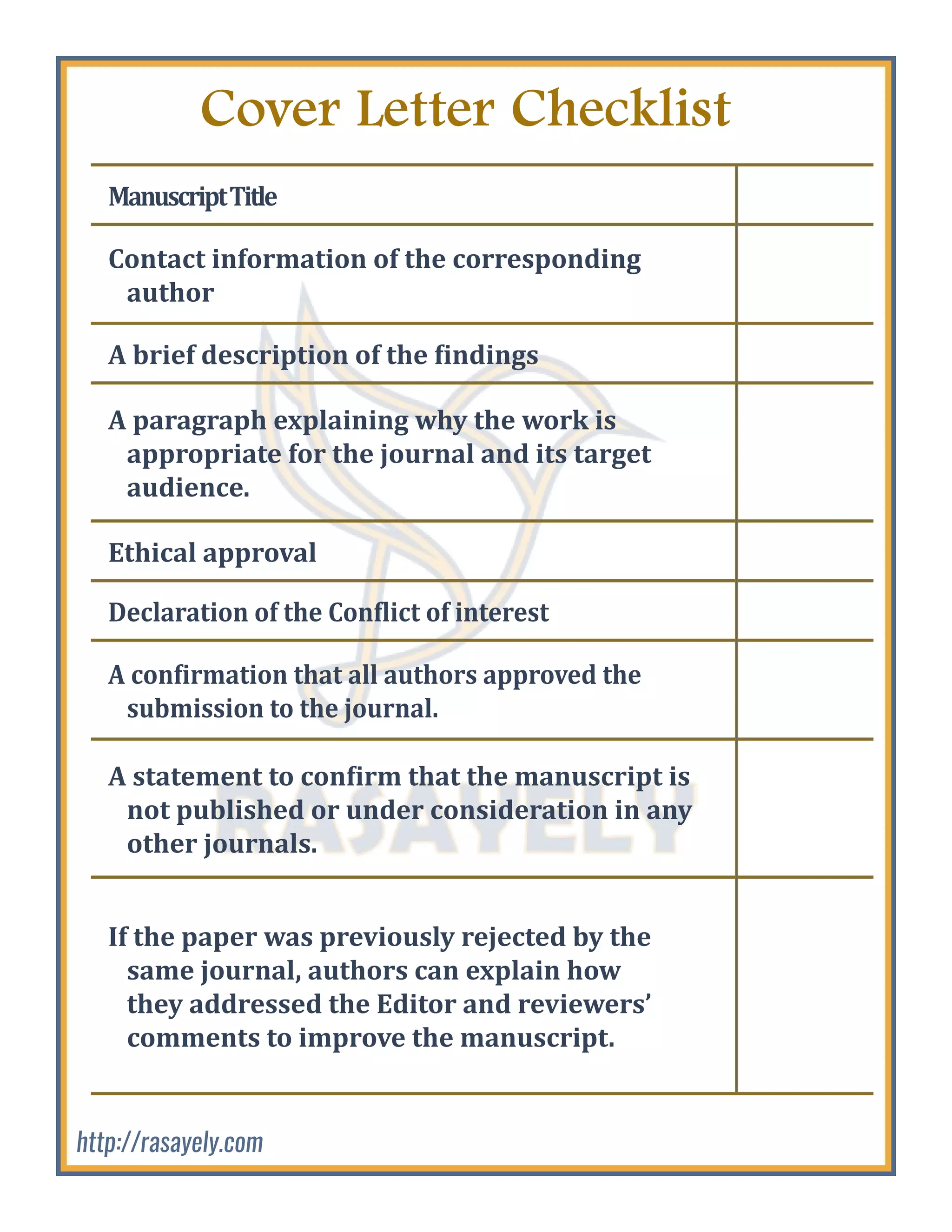 Cover letter checklist | PDF